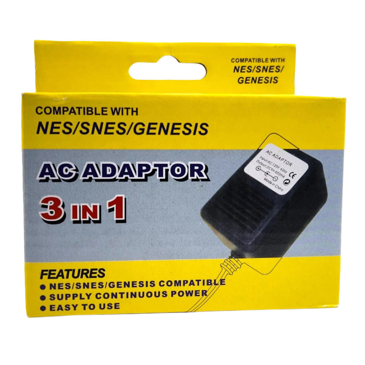 Universal AC Power Supply Adapter Cord for NES, SNES, Genesis 1 System ...