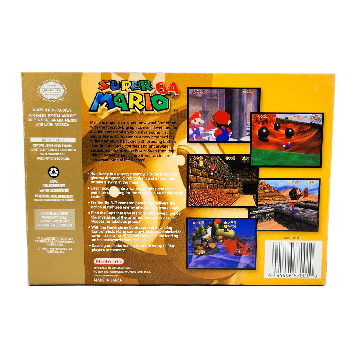 Super Mario 64 | Manual & Box Included | CIB N64 Cart| Retro Game Fan