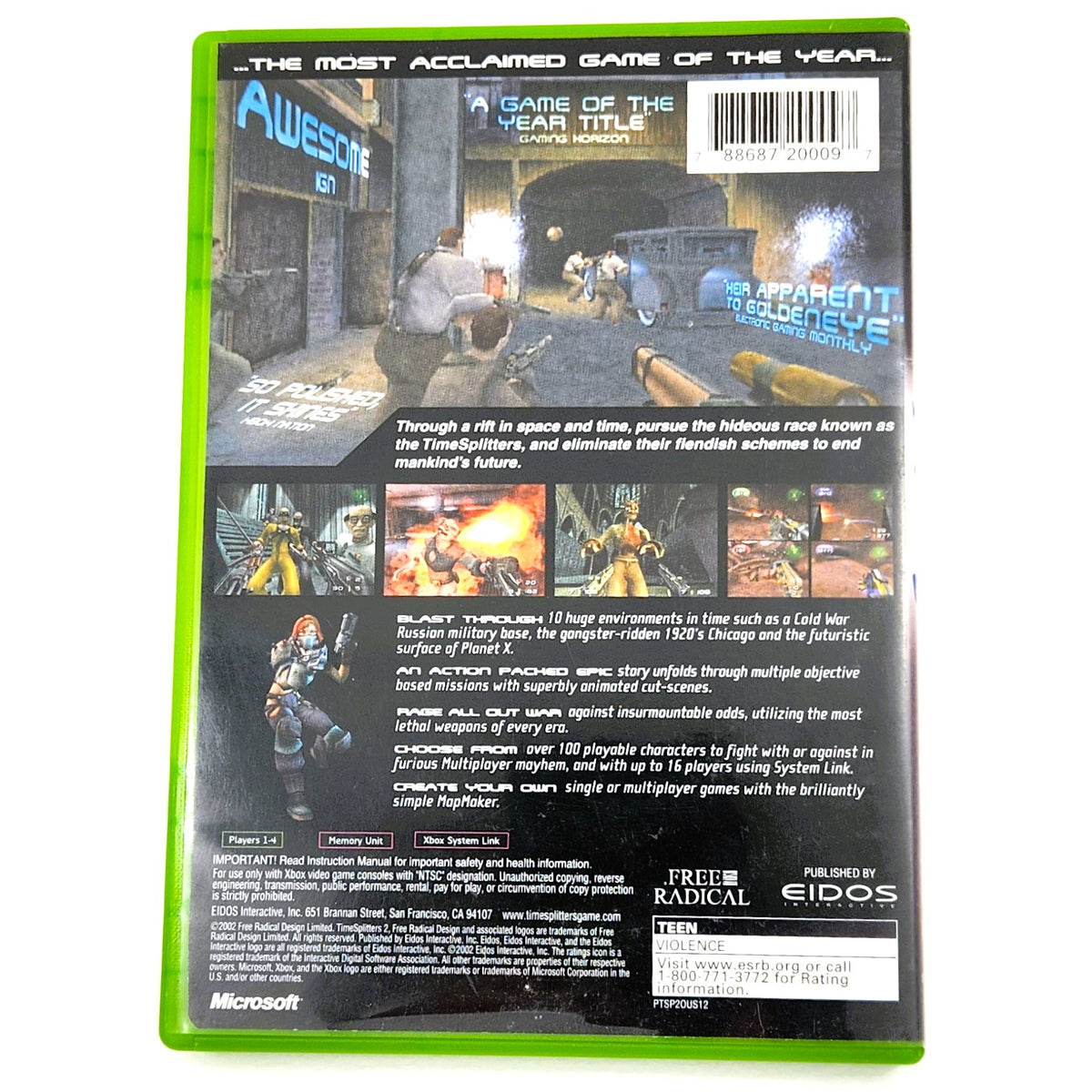 Time Splitters 2 Original (OG) Xbox game for sale at Retro Game Fan ...