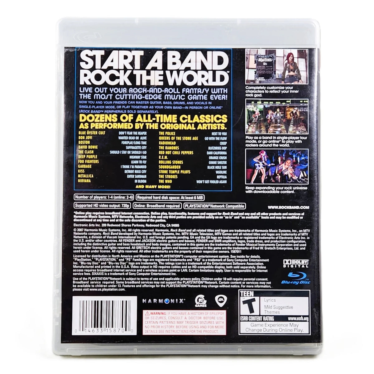Shop Rock Band – Used Black Label PS3 | 2007 Harmonix| Retro Game Fan ...