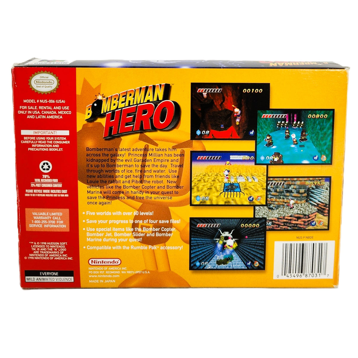Buy Bomberman Hero – N64 Collector Favorite | CIB| Retro Game Fan
