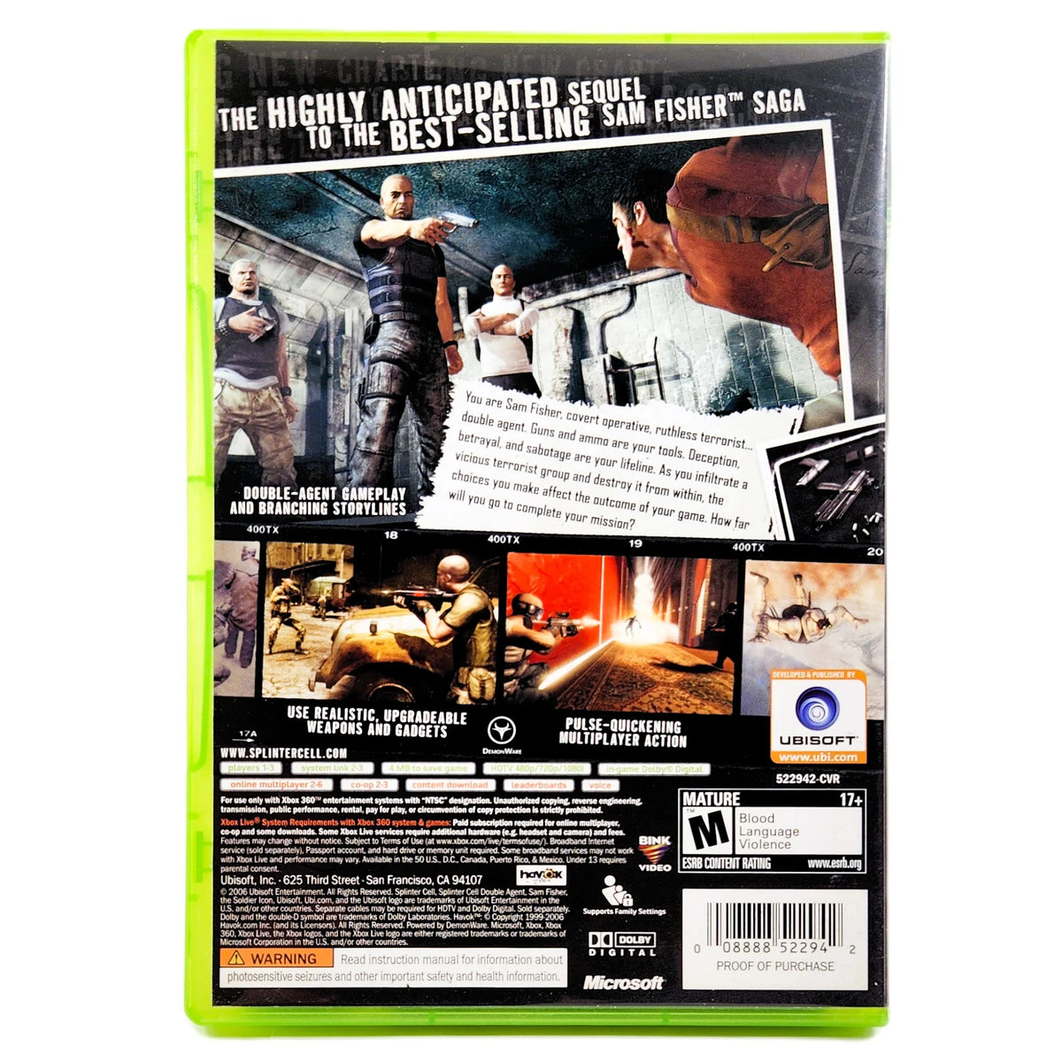 Classic Shooter Game – Splinter Cell: Double Agent | Xbox 360| Retro ...