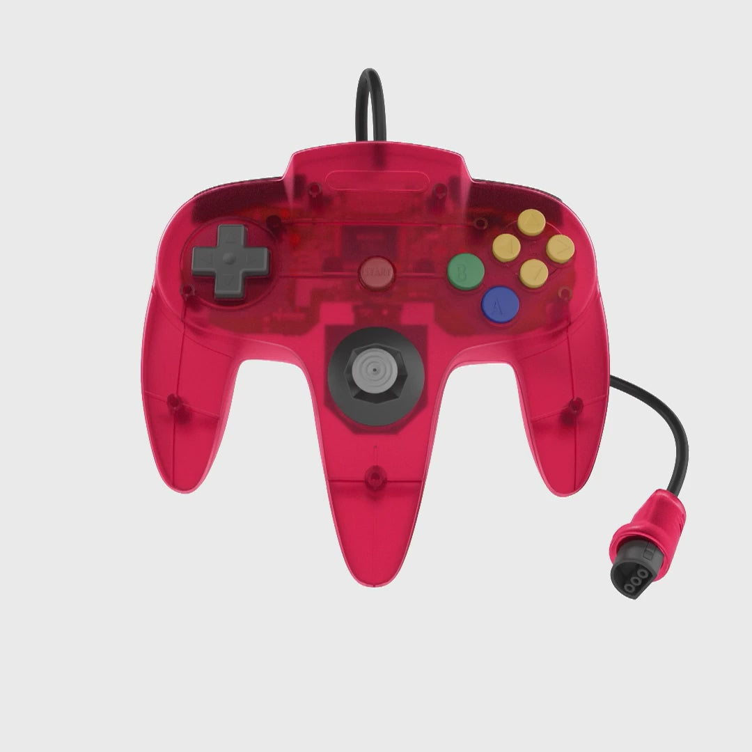 Translucent Red N64 Controller – Wired Nintendo 64 Replacement Pad ...